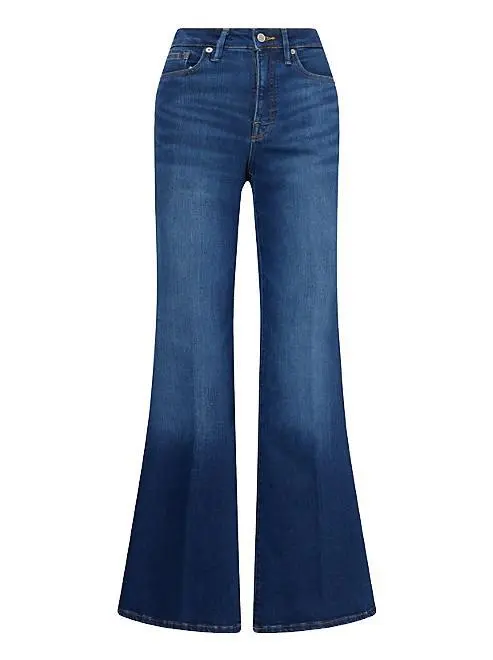 Good American Flared Stretch-denim Jeans - Indigo1229