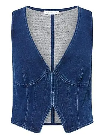 Good American Tailored Denim Waistcoat - Indigo377