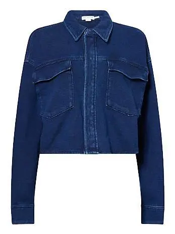 Good American Cropped Denim Jacket - Indigo377