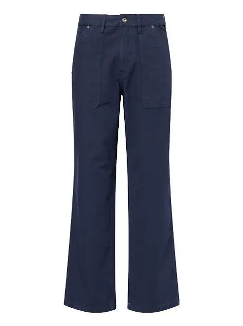 FINISTERRE Utility Wide-leg Cotton Trousers - Navy