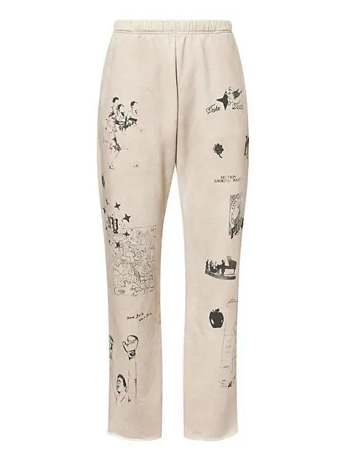 DUKE + DEXTER Ny Sketch Straight-leg Cotton-jersey Jogging Bottoms - Oat
