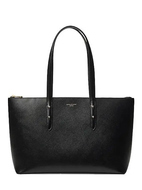 ASPINAL OF LONDON Regent Zipped Leather Tote Bag - Black