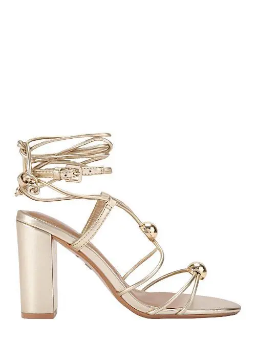 Kurt Geiger Swift Leather Heeled Sandals - Gold Comb