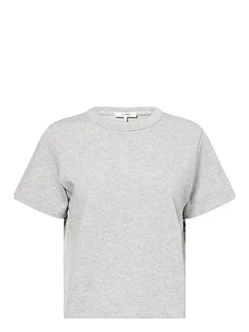 FRAME The Heather Boxy-fit Cotton T-shirt - Heather Grey