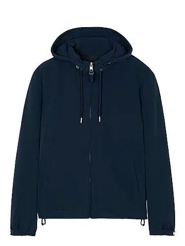 Sandro Hooded Zip-up Shell Jacket - Midnight Blue