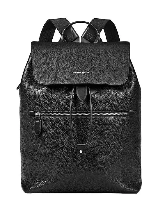 ASPINAL OF LONDON Reporter Leather Backpack - Navy