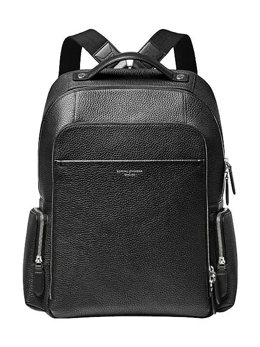 ASPINAL OF LONDON Zipped Leather Backpack - Black