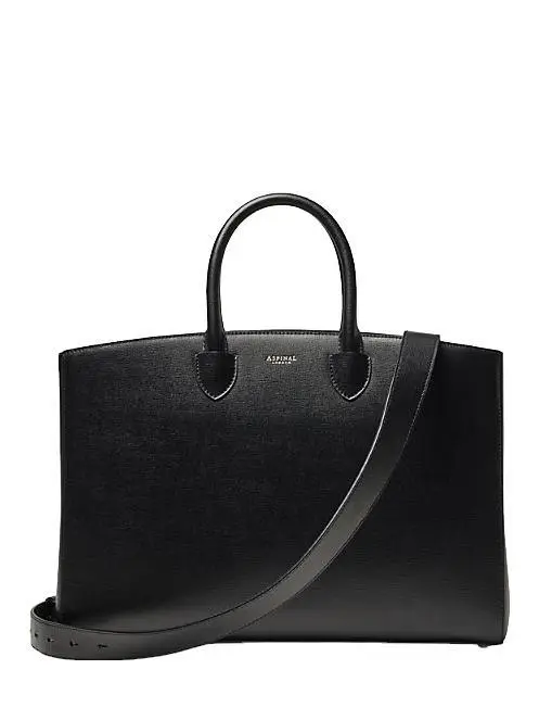 ASPINAL OF LONDON Madison Cross-body Leather Tote Bag - Black