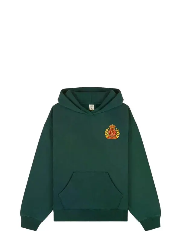 SPORTY & RICH Crest-embroidered Hoodie - Green