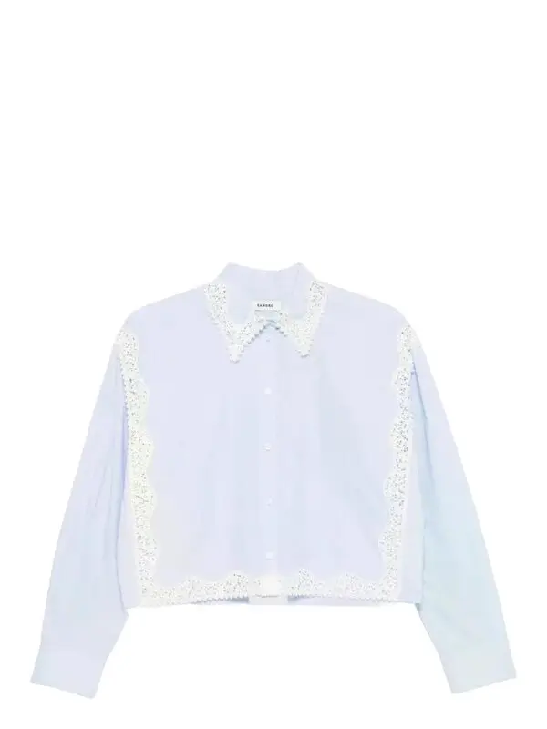 Sandro Lace-trimmed Shirt - Blue