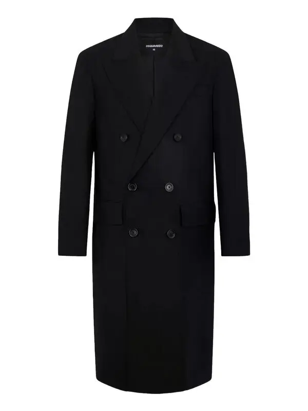 Dsquared2 Double-breasted Coat - Black