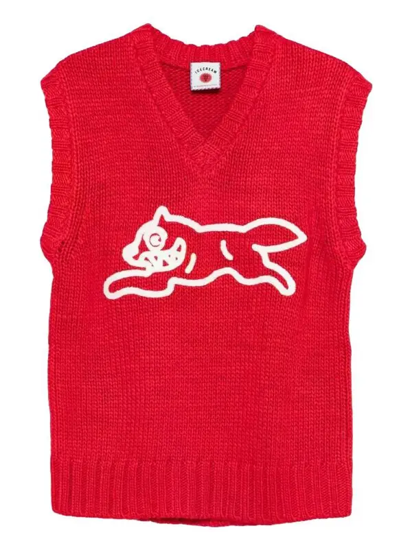 BILLIONAIRE BOYS CLUB Running Dog V-neck Vest - Red