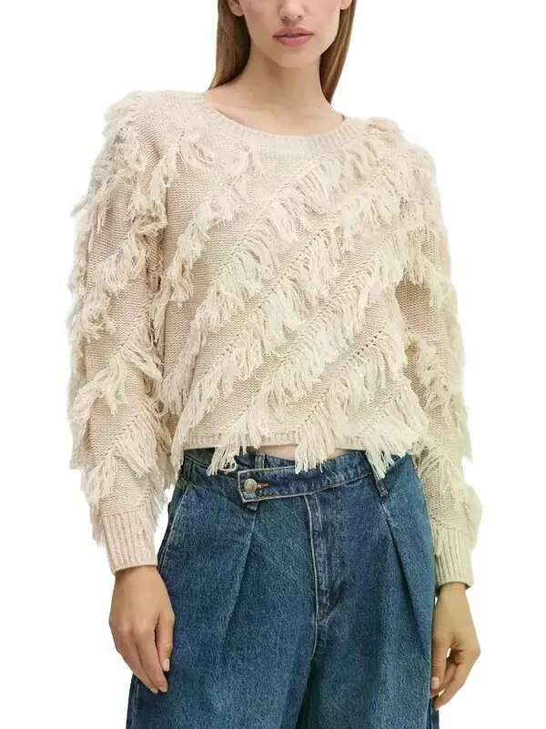 OUI Fringed Sweater - Neutrals