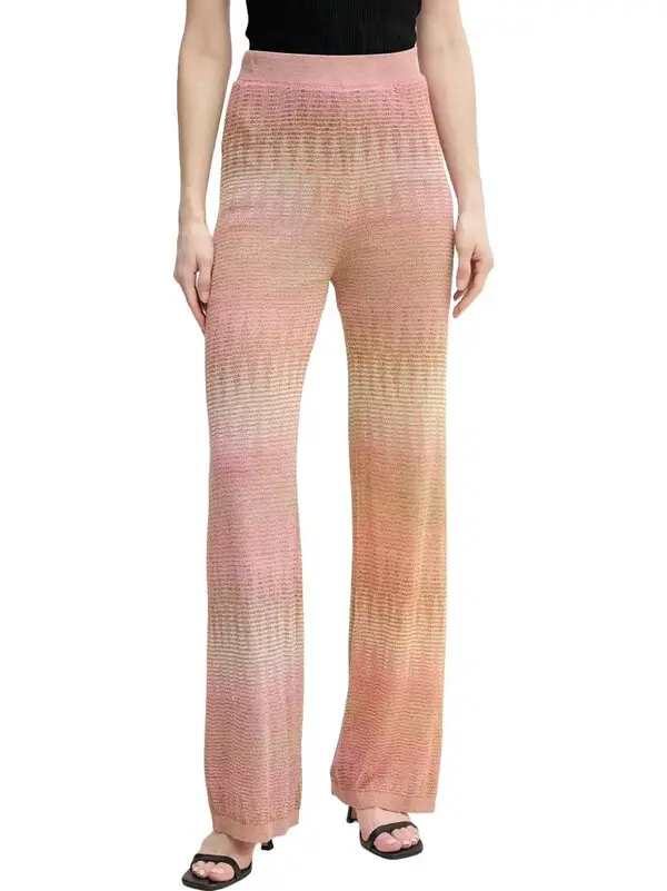 OUI Zig-zag Knit Trousers - Pink