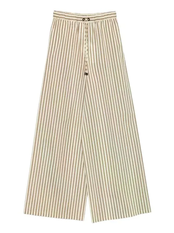 Max Mara Striped Wide Leg Trousers - Grey