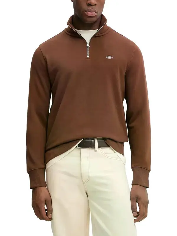 Gant Shield Half-zip Sweatshirt - Brown
