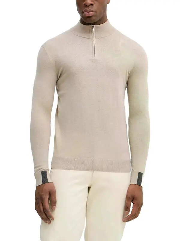 MOS MOSH Mmgadam Half-zip Sweater - Neutrals