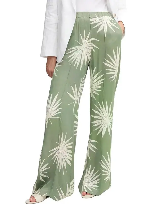 OUI Floral Palazzo Pants - Green
