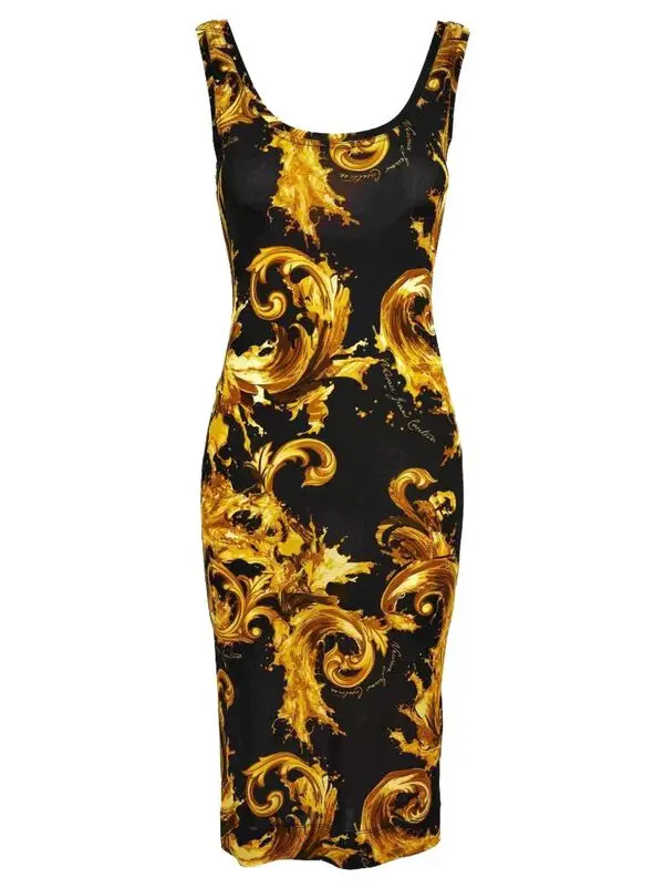 Versace Patterned-print Dress - Black
