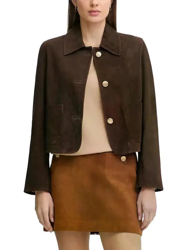 PEDRO DEL HIERRO Buttoned Suede Jacket - Brown