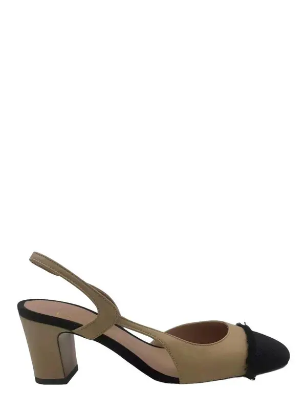 Roberto Festa Ficus Fringed Heeled Slingback Pumps - Neutrals