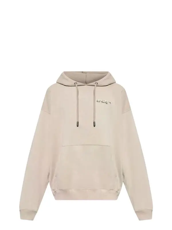 Off-White Logo-print Hoodie - Neutrals