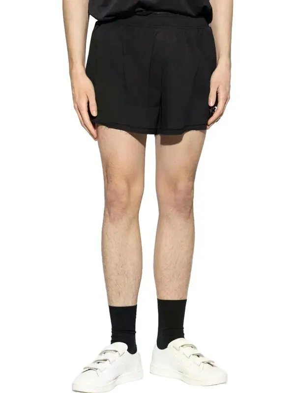 Y3 Logo-detail Running Shorts - Black