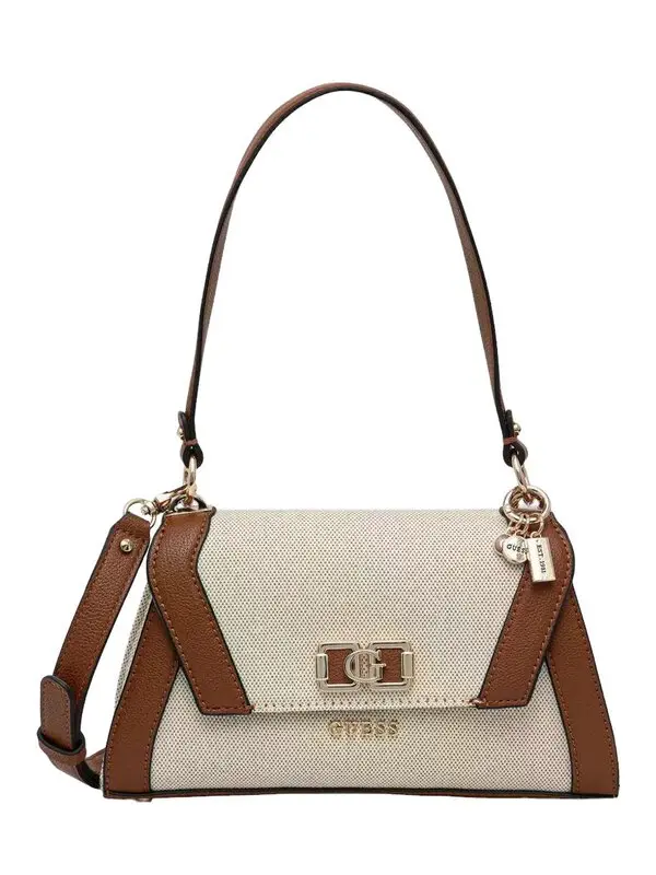 Guess Turn-lock Charm Shoulder Bag - Neutrals