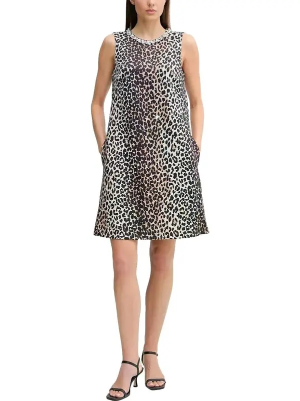 OUI Animal-pattern Embellished Mini Dress - Black