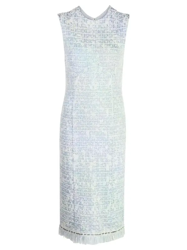 Givenchy 4g Jacquard Tweed Dress - Blue