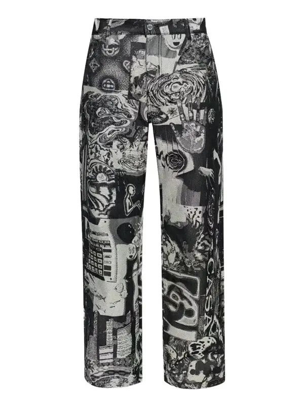 Casablanca Graphic-print Jeans - Black