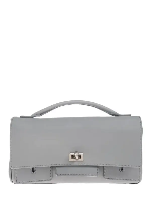 Balenciaga Small Bel Air Leather Shoulder Bag - Grey