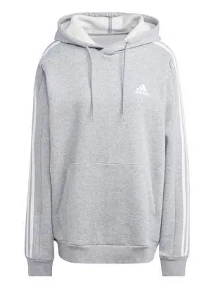 Adidas Essentials Fleece 3stripes Hoodie - Medium Grey Heather