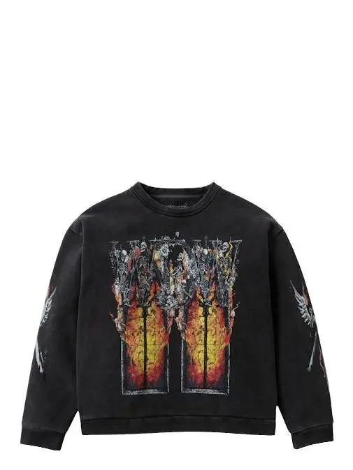 WHO DECIDES WAR BY EV BRAVADO Ember Chapel Crewneck Sweatshirt - Black