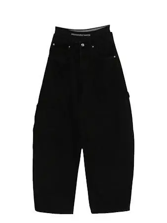 Alexander Wang Logo Elastic Oversized Jeans - Washed Black