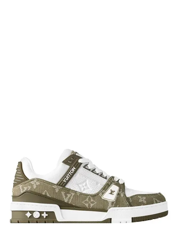 LOUIS VUITTON Trainer Monogram Denim Sneakers - Khaki Green
