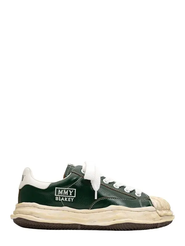 Mihara Yasuhiro Blakey Wrinkled Leather Low Sneakers - Green