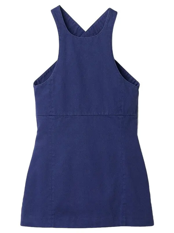 Miu Miu Gart-dyed Gabardine Mini-dress - Ink Blue