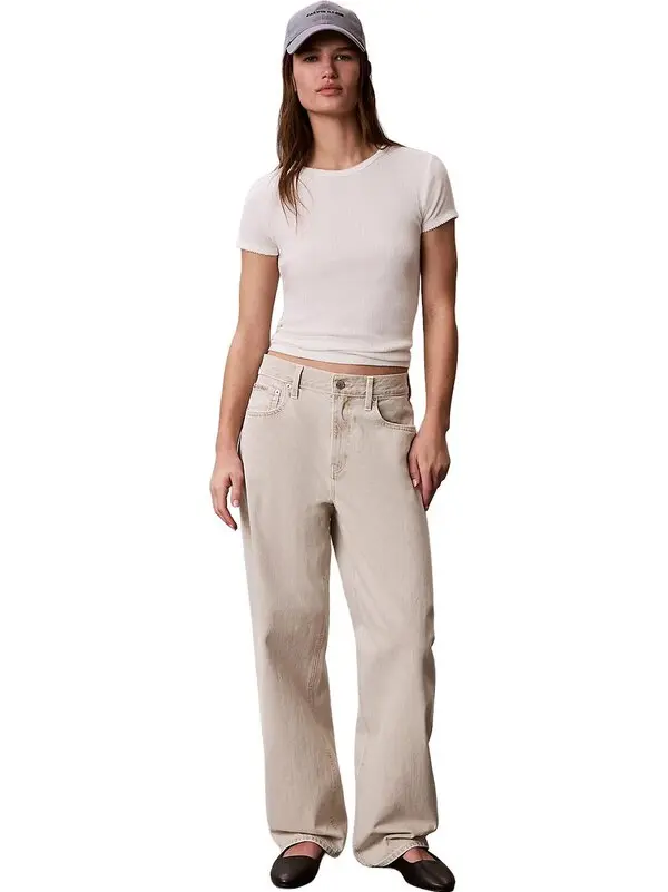 Calvin Klein Relaxed Barrel Jeans - Marbled Bone