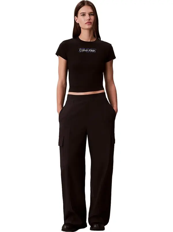 Calvin Klein Commuter Wide Leg Cargo Pants - Black