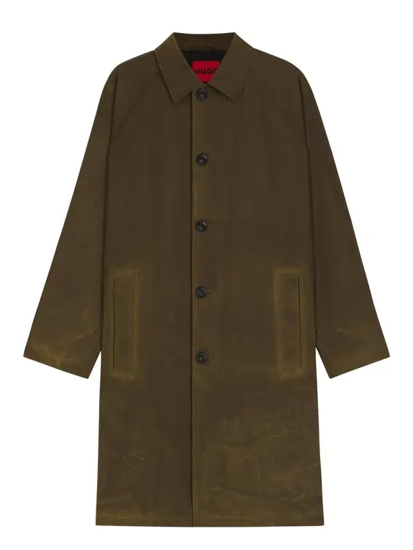 Hugo Waxed-cotton Coat - Light Green