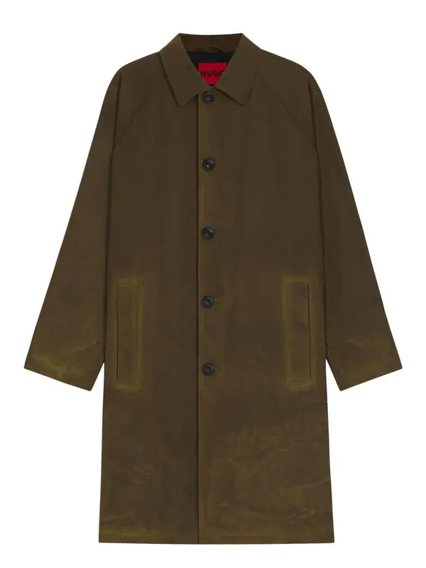 Hugo Waxed-cotton Coat - Light Green