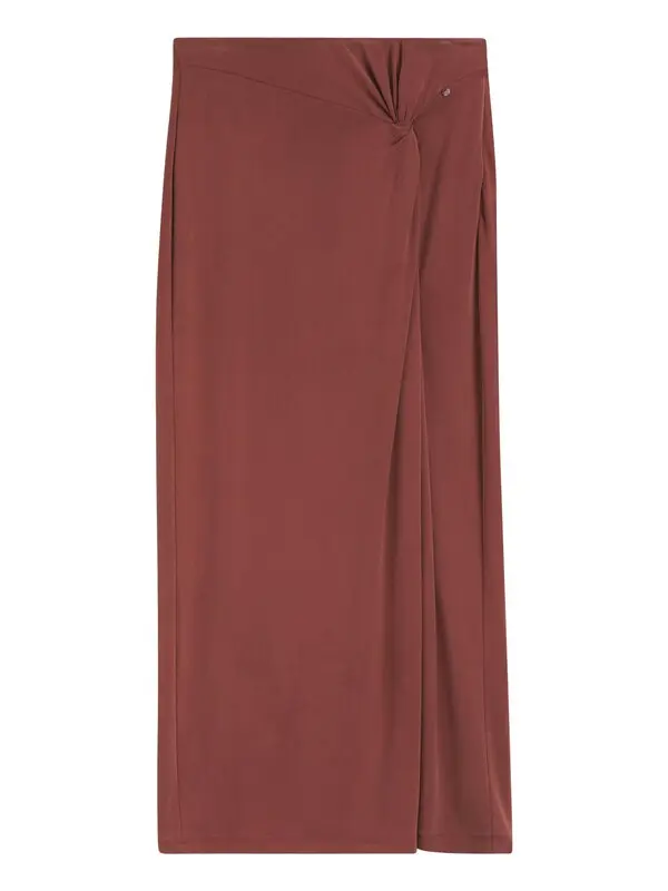 BOSS Jersey Maxi Skirt With Twist Detail - Dark Red