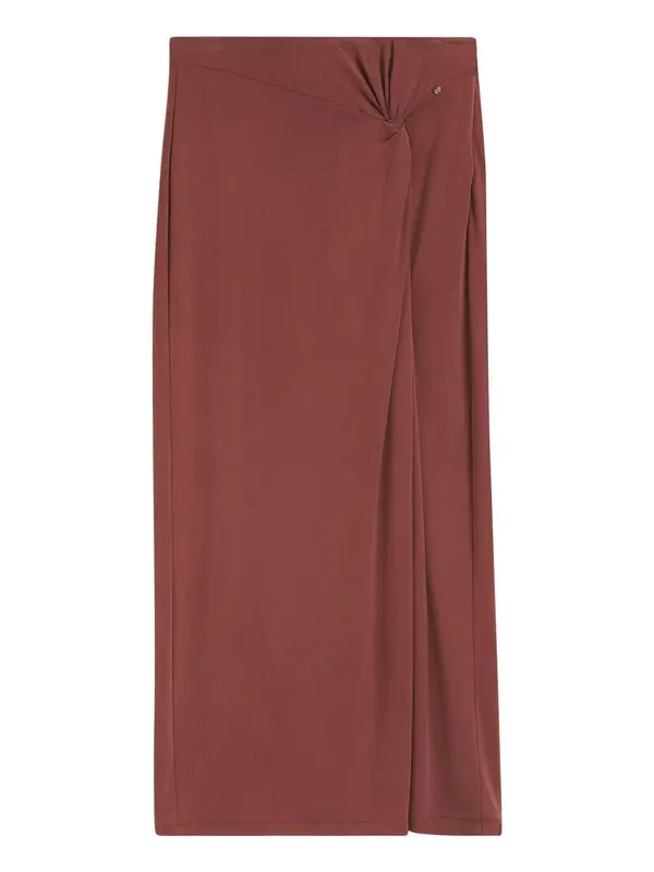 BOSS Jersey Maxi Skirt With Twist Detail - Dark Red