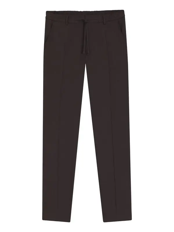 BOSS Tapered-fit Trousers In Linen Blend - Dark Brown