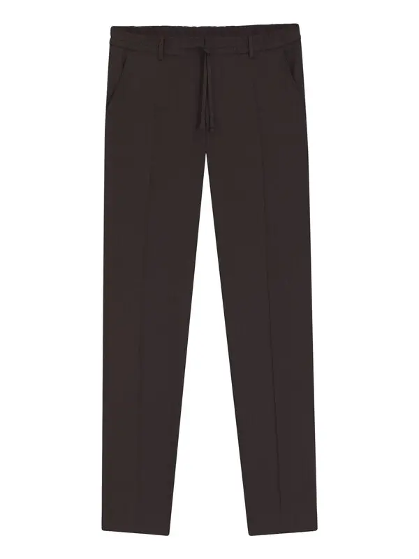 BOSS Tapered-fit Linen Blend Trousers - Dark Brown
