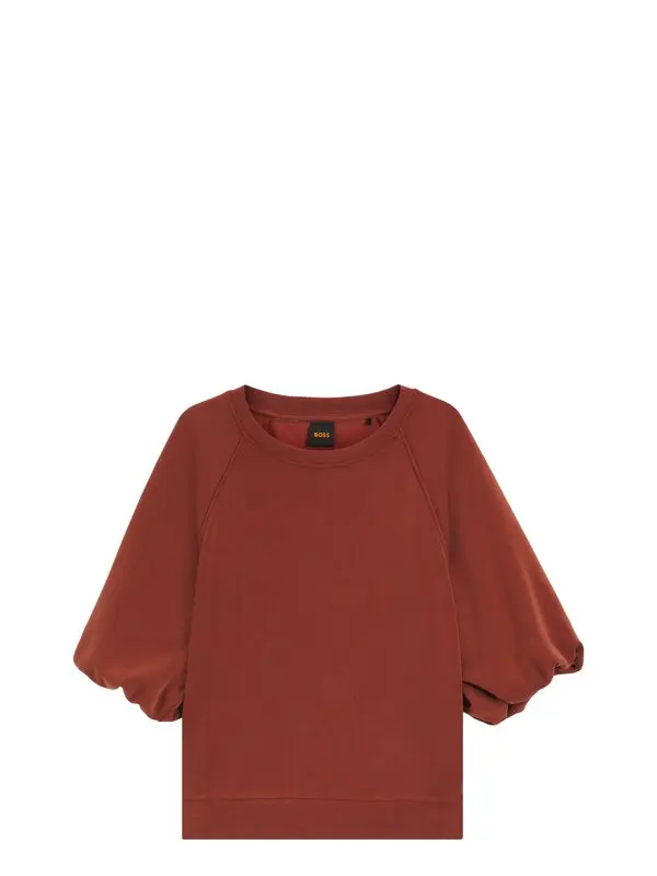 BOSS Oversized Balloon-sleeve Sweatshirt - Dark Red