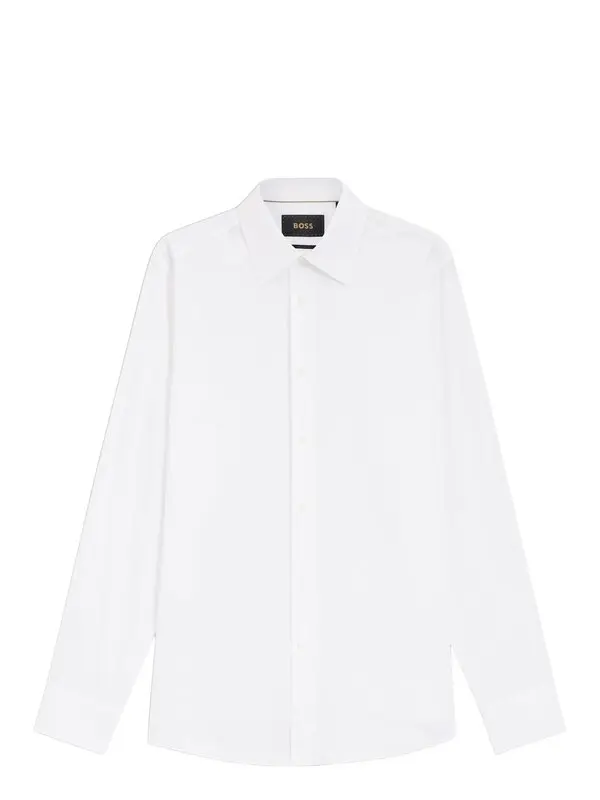 BOSS Regular-fit Shirt In Italian-made Cotton And Silk - White