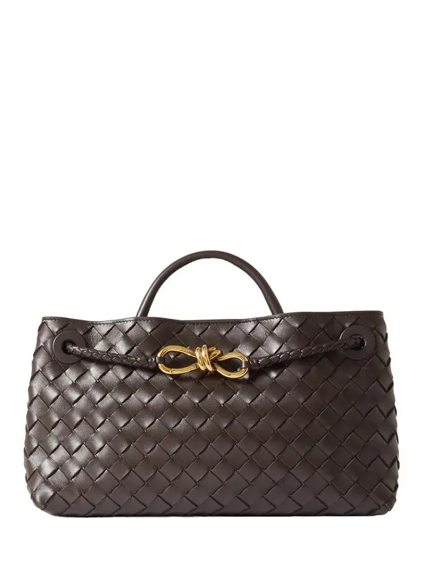 Bottega Veneta East/west Andiamo Small Intrecciato Leather Tote - Brown