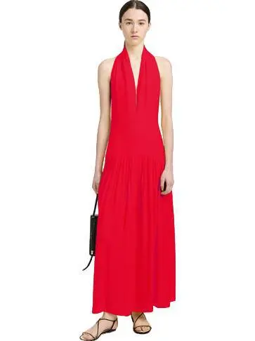 Proenza Schouler Tala Halter Dress - Tomato